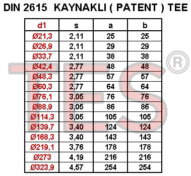 Paslanmaz Kaynaklı Tee -Kromtes® Paslanmaz- DIN 2615 Patent Tee TES